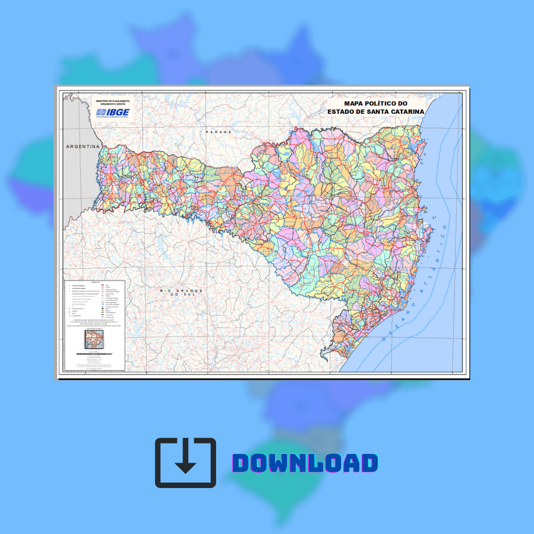 Mapa Político Do Estado De Santa Catarina Download Mapas Acadêmicos